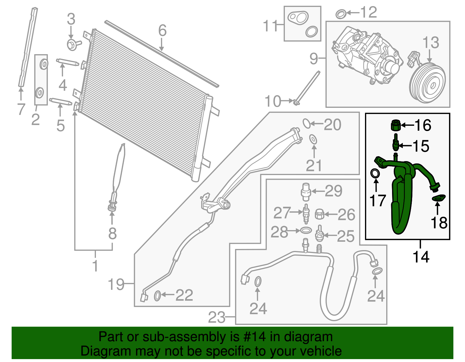 2015-2020 Ford F-150 Motorcraft™ A/C Refrigerant Suction Hose YF-37640 ...