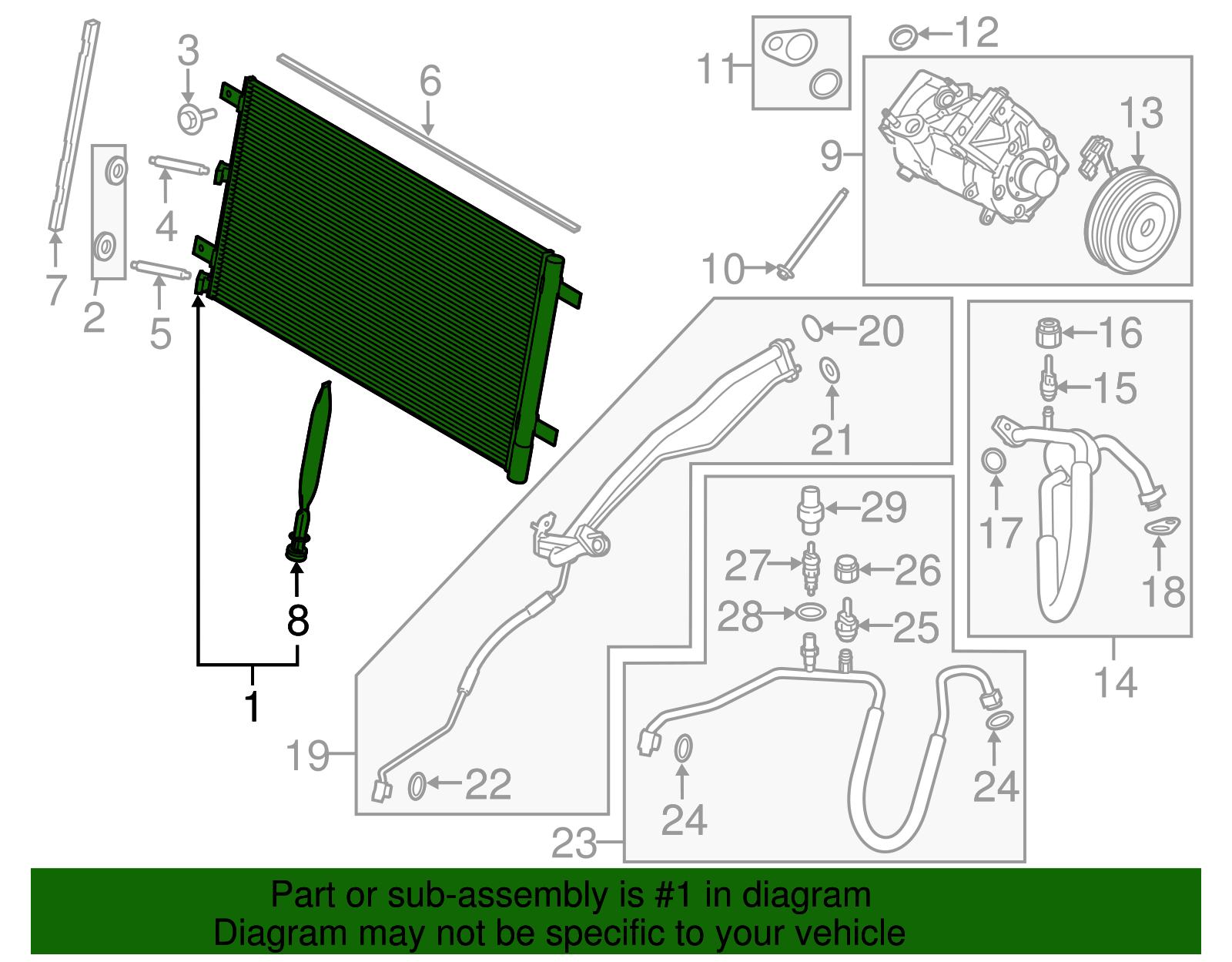 2015-2016 Ford F-150 Condenser FL3Z-19712-C | TascaParts.com