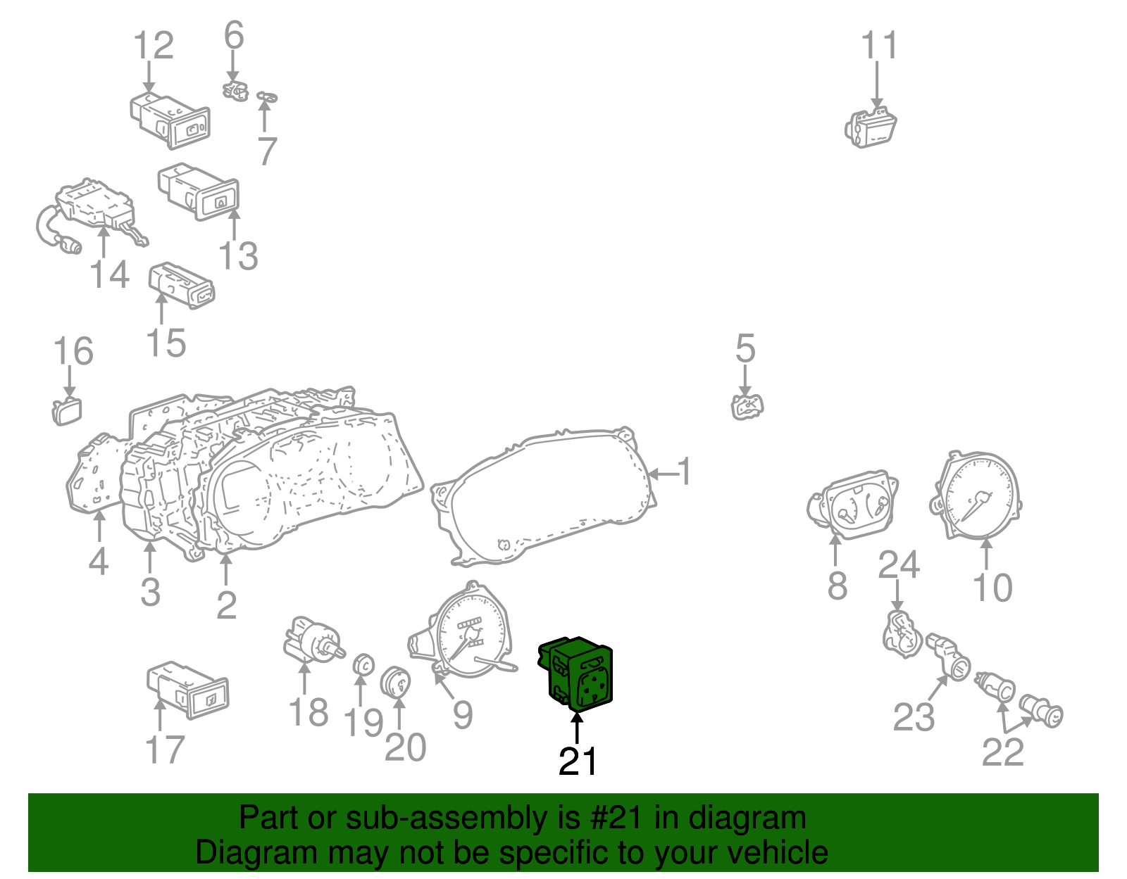 Genuine Toyota Mirror Switch part# 84870-20050-C0 for 1991-1997 Toyota ...