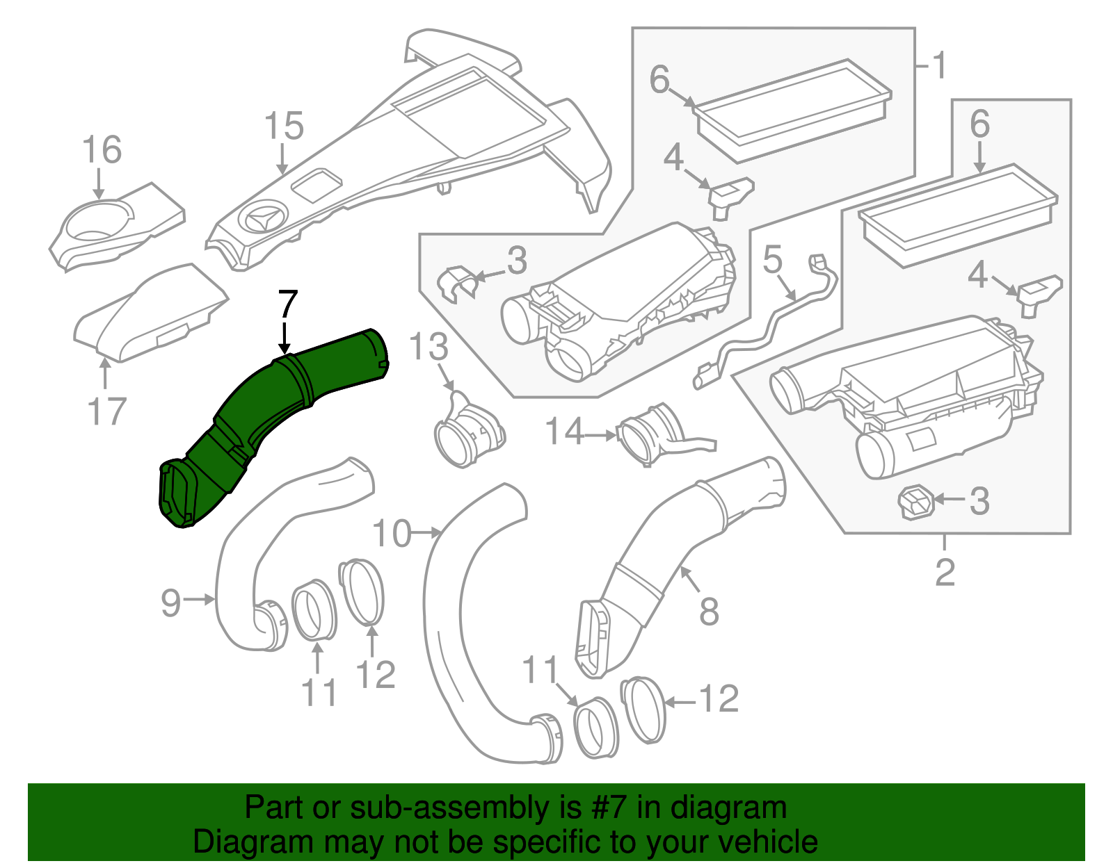 278-090-20-82 - Air Inlet Duct 2012-2018 Mercedes-Benz | Mercedes-Benz ...
