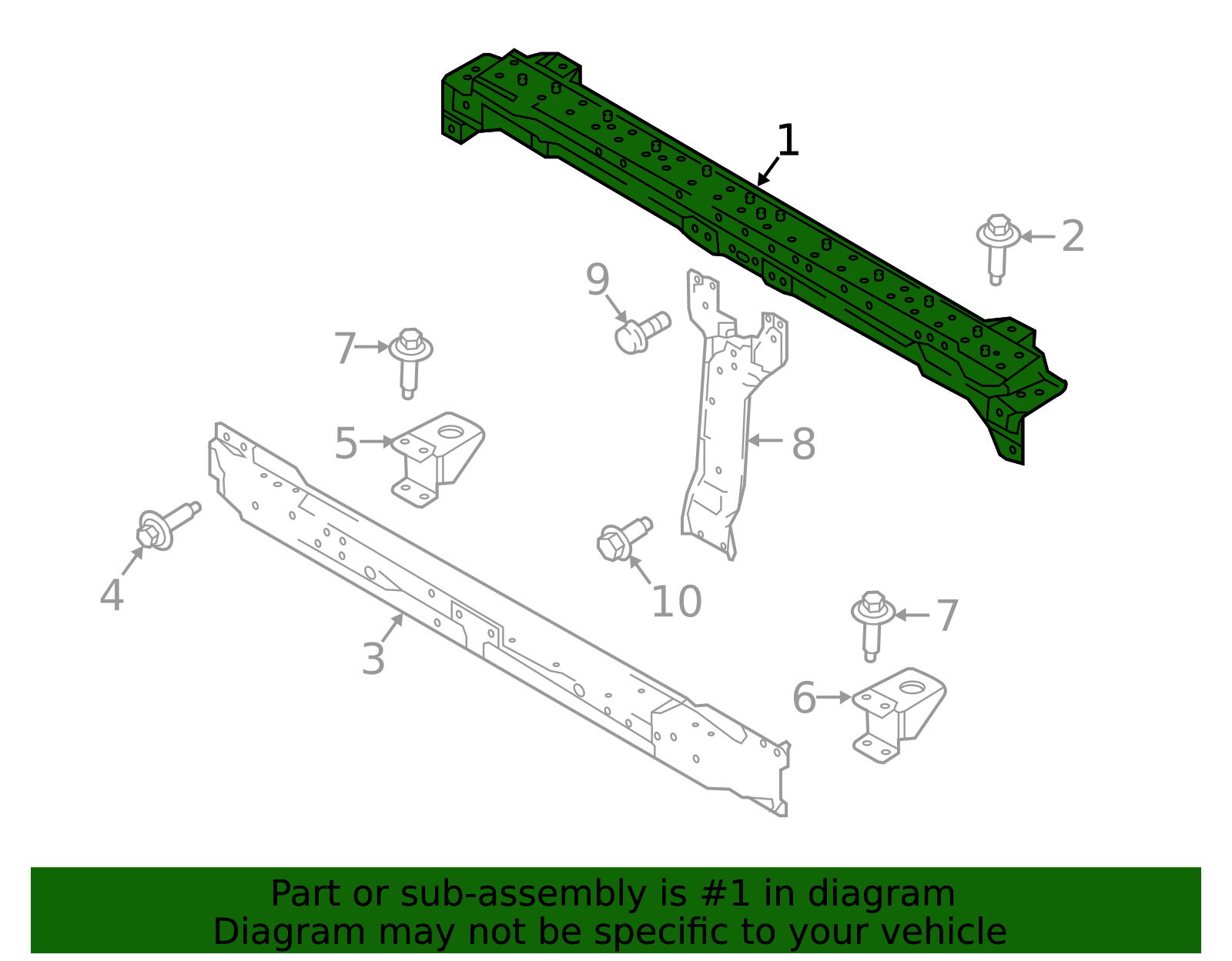 F2510-9FSMA - High-Quality Radiator Support Tie Bar for 2018-2024 ...