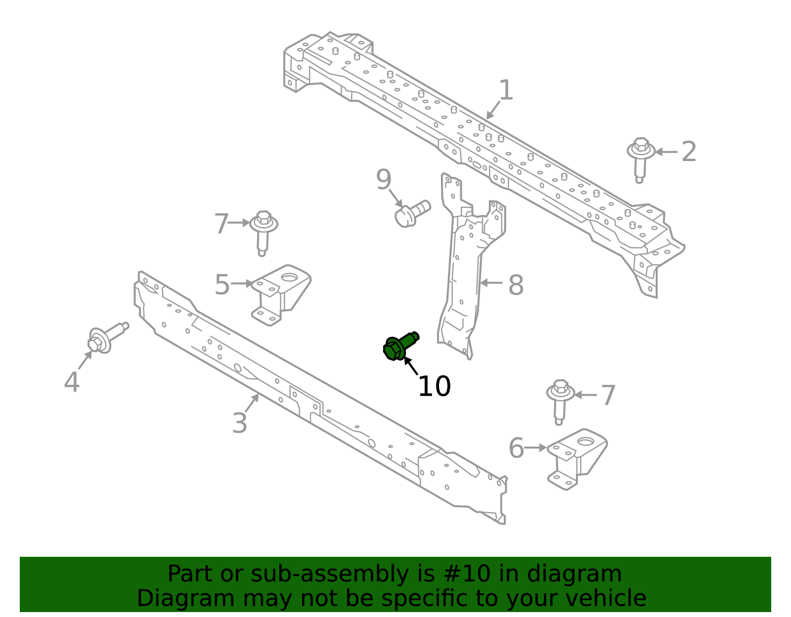 2007-2025 Nissan Upper Tie Bar Lower Bolt 01121-N8041 | QuirkParts