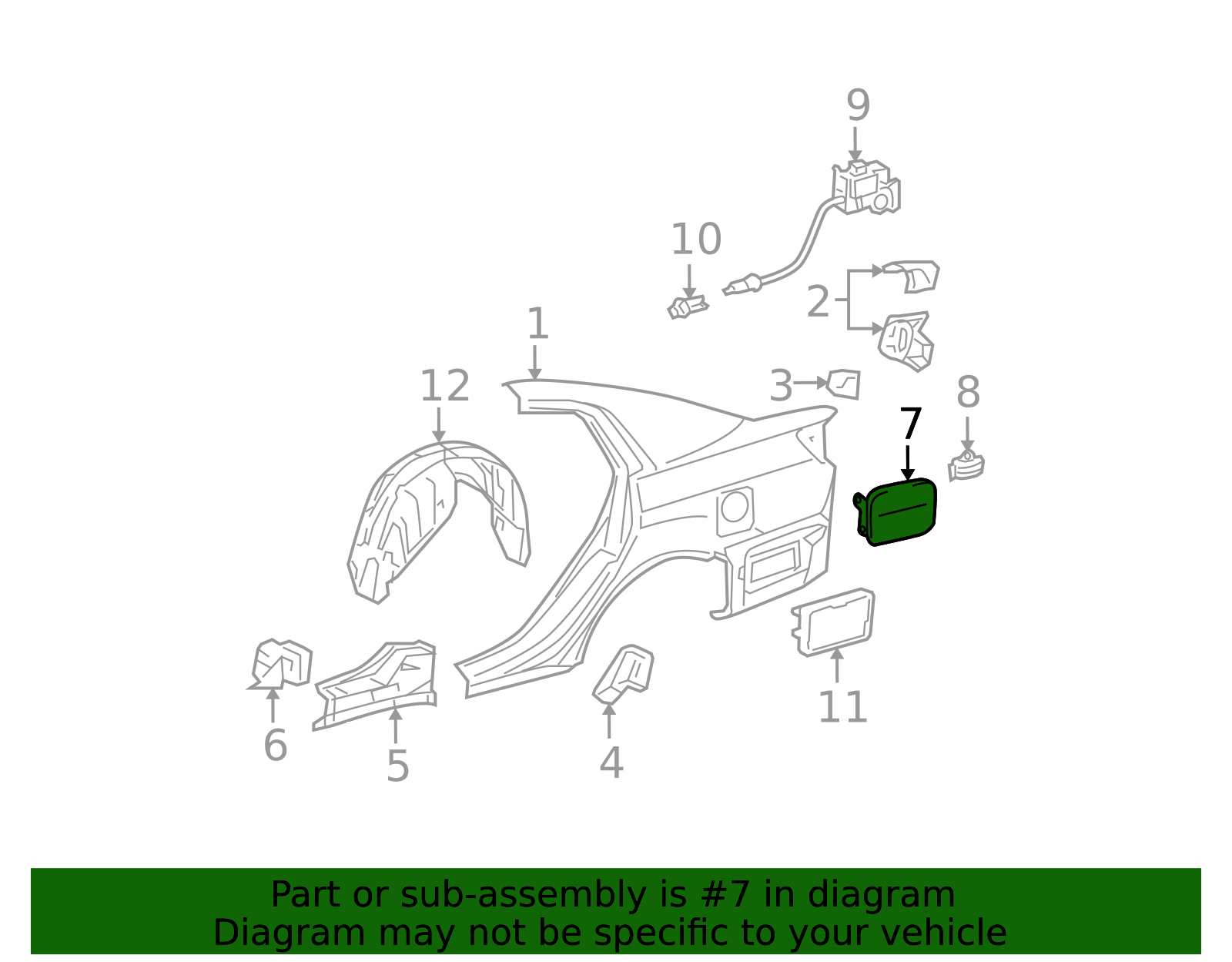 Genuine Official Toyota Fuel Door part# 77350-AC021 for 2005-2012 ...