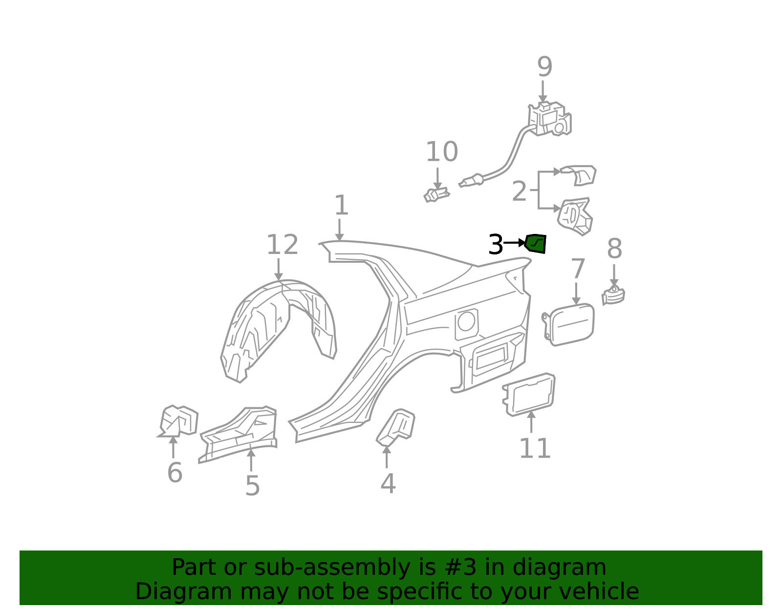 Genuine Toyota Tail Lamp Pocket Bracket part# 61648-AC010 for 2005-2010 ...