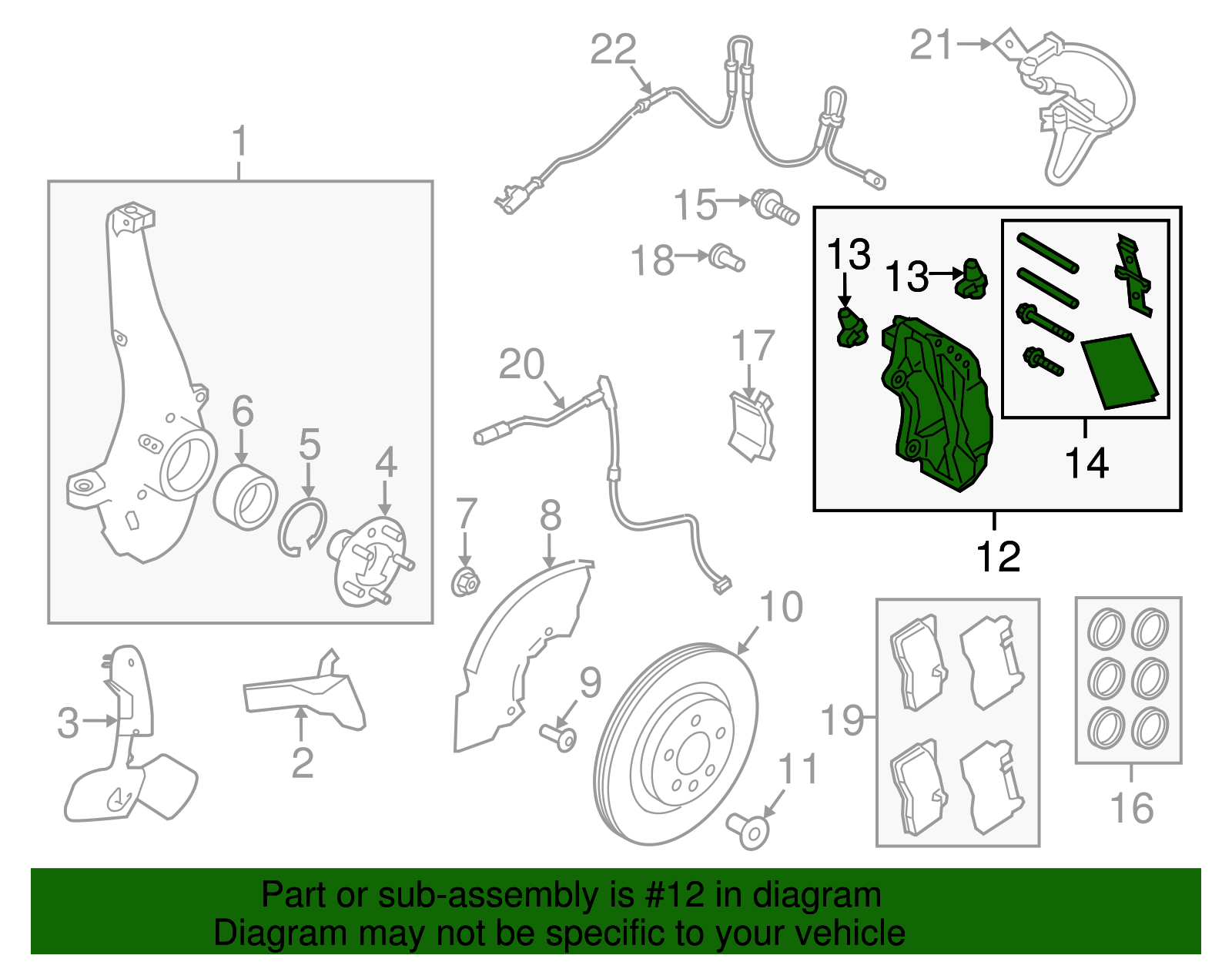 Genuine Disc Brake Caliper for 2013-2020 Land Rover | Land Rover Part ...