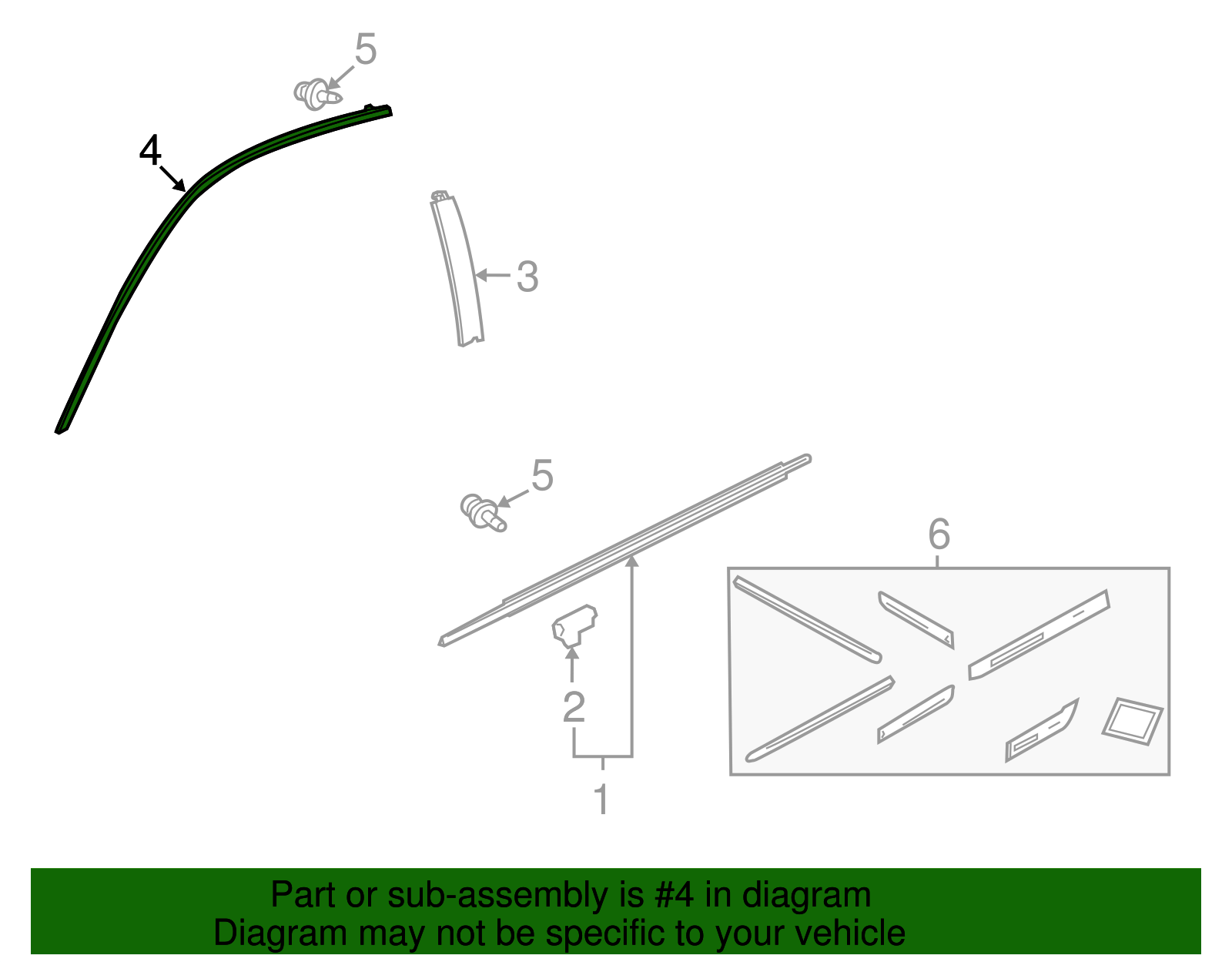 72425-T3L-A01 - Molding Assembly R Front Door Sash - 2013-2017 Honda ...
