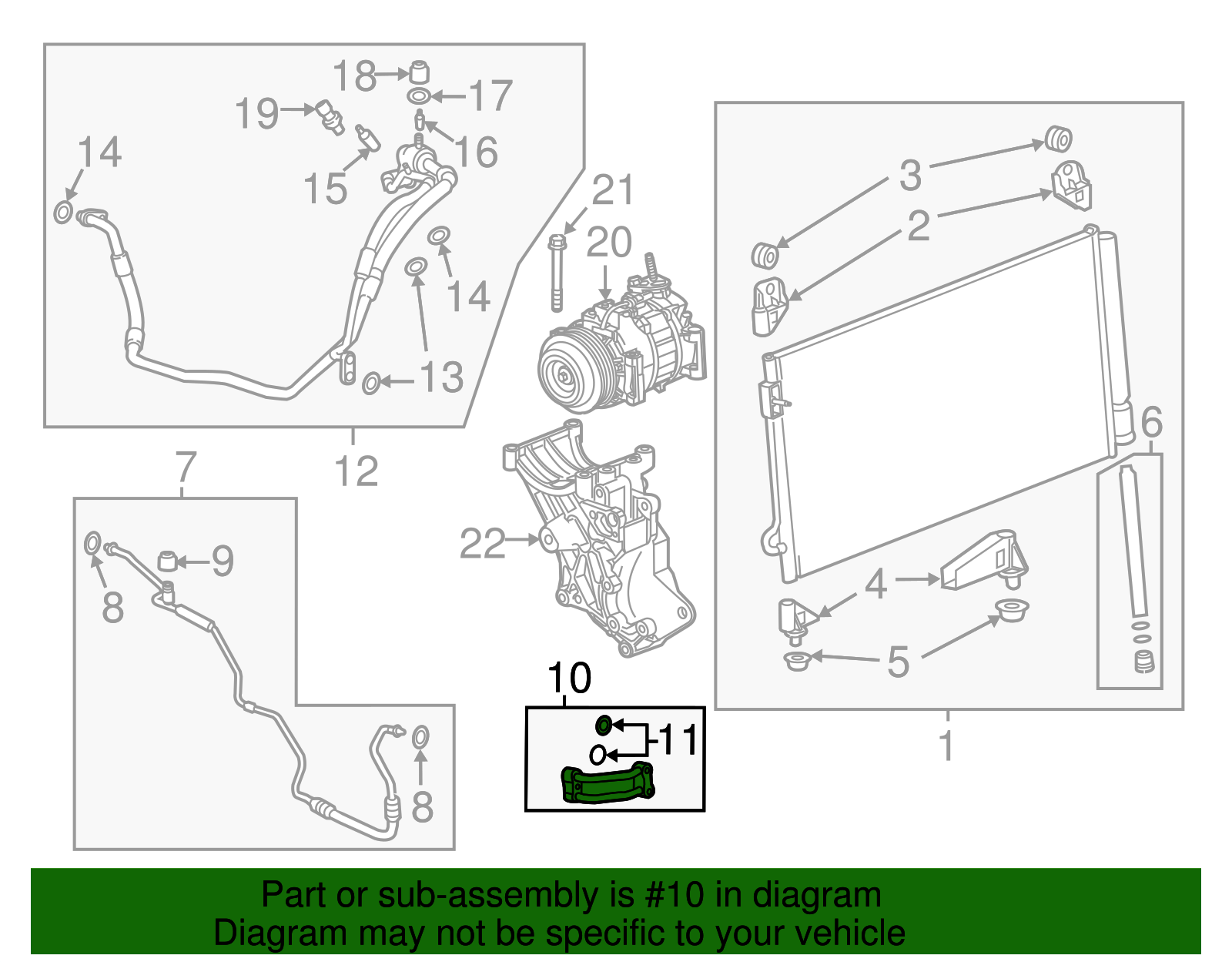 OEM GM Air Conditioning Evaporator Hose For 2017-2019 GM - Part No ...