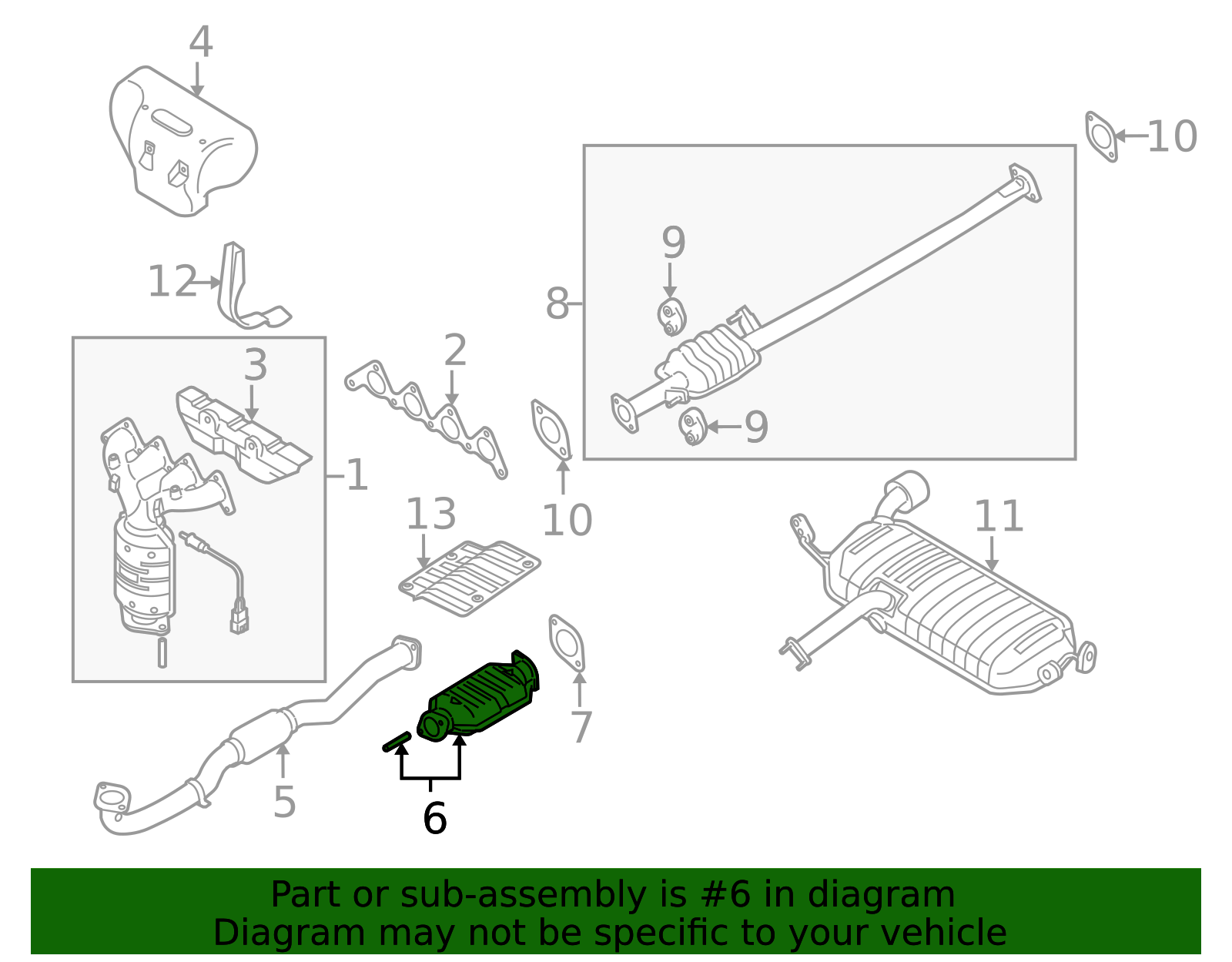 2005-2008 Hyundai Tucson Catalytic Converter 28950-23820 | OEM Parts Online