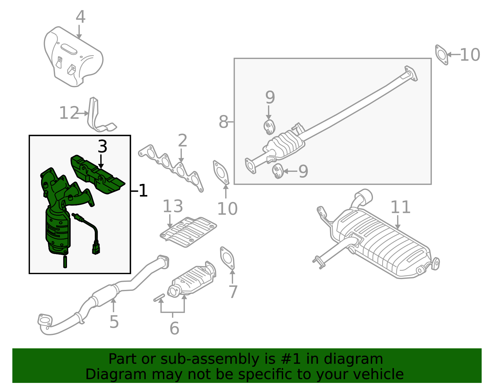Hyundai - 28510-23780 - Exhaust Manifold - 2005-2007 Hyundai Tucson ...