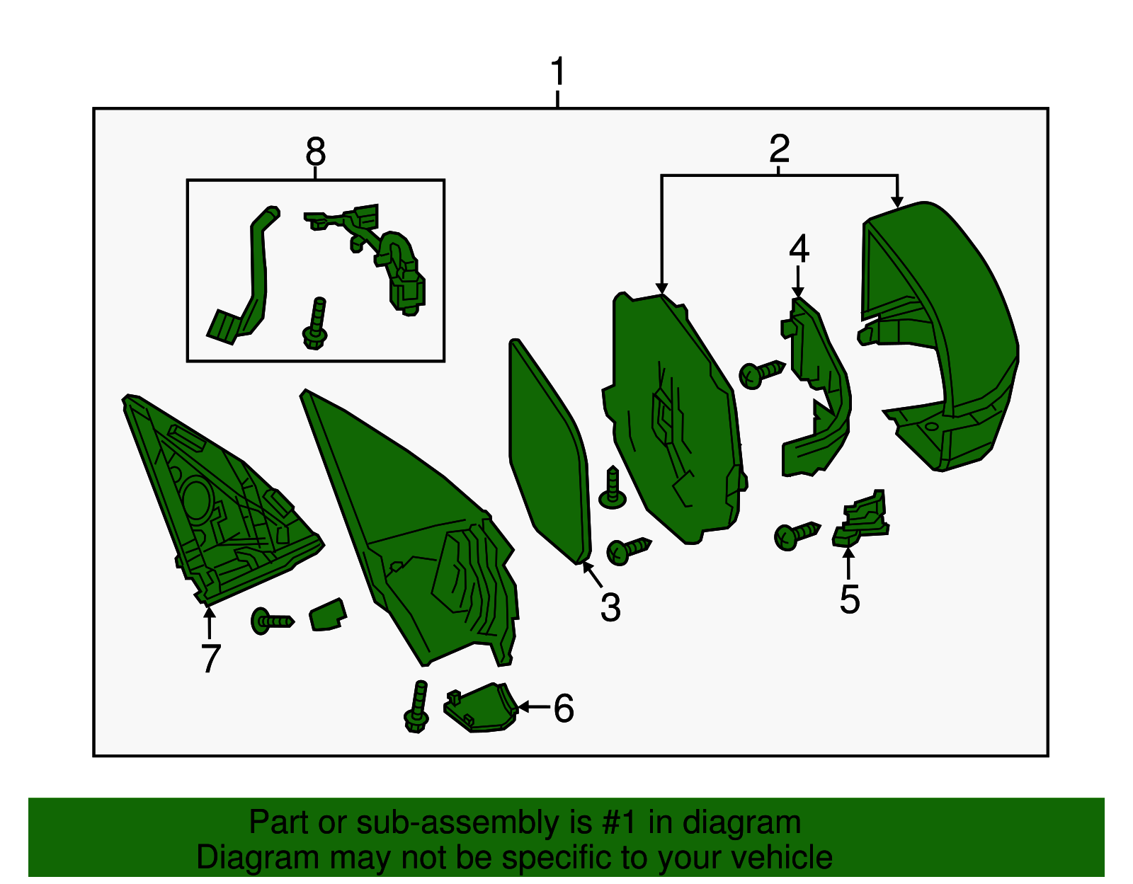 Genuine OEM Acura - Mirror Assembly Part# 76200-TZ5-A14ZB | Acura Parts ...