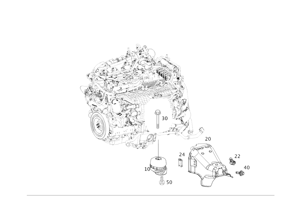 2017-2023 Mercedes-Benz Engine Mount 253-240-09-00 | MB OEM Parts