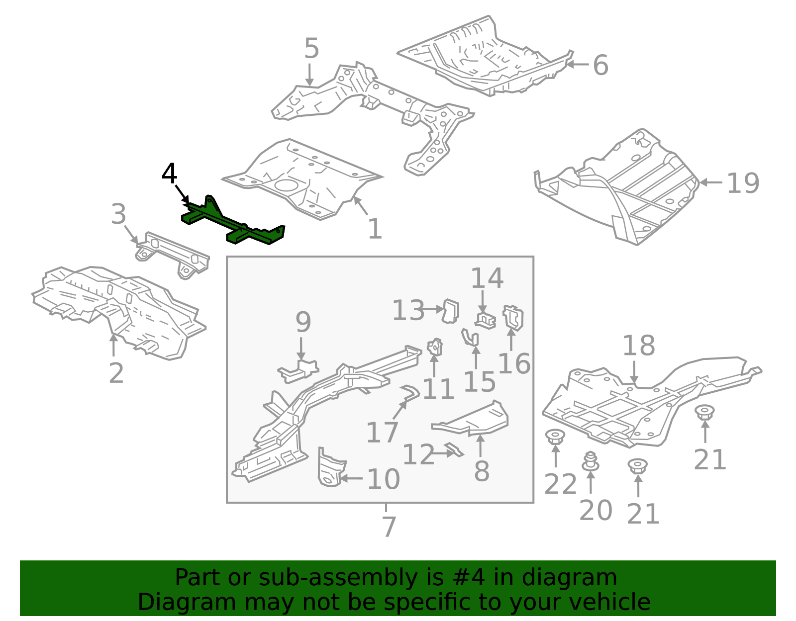 65750-TVA-A00ZZ - 2018-2022 Honda Accord - Cross-Member Rear Floor ...