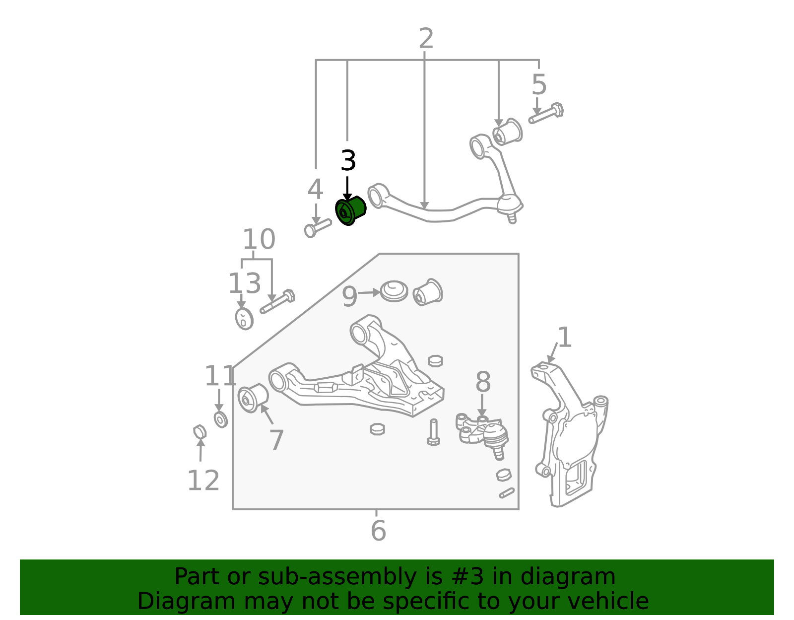 54480-3E100 - Upper Control Arm Bushing 2007-2009 Kia Sorento | Kia ...