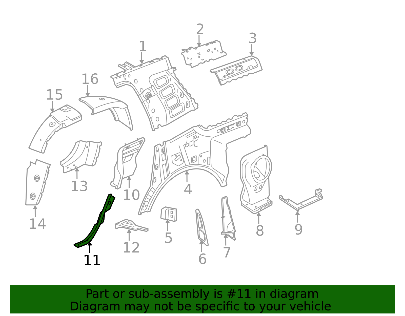 2015-2020 GM Passenger Side Body Lock Pillar Lower Reinforcement ...