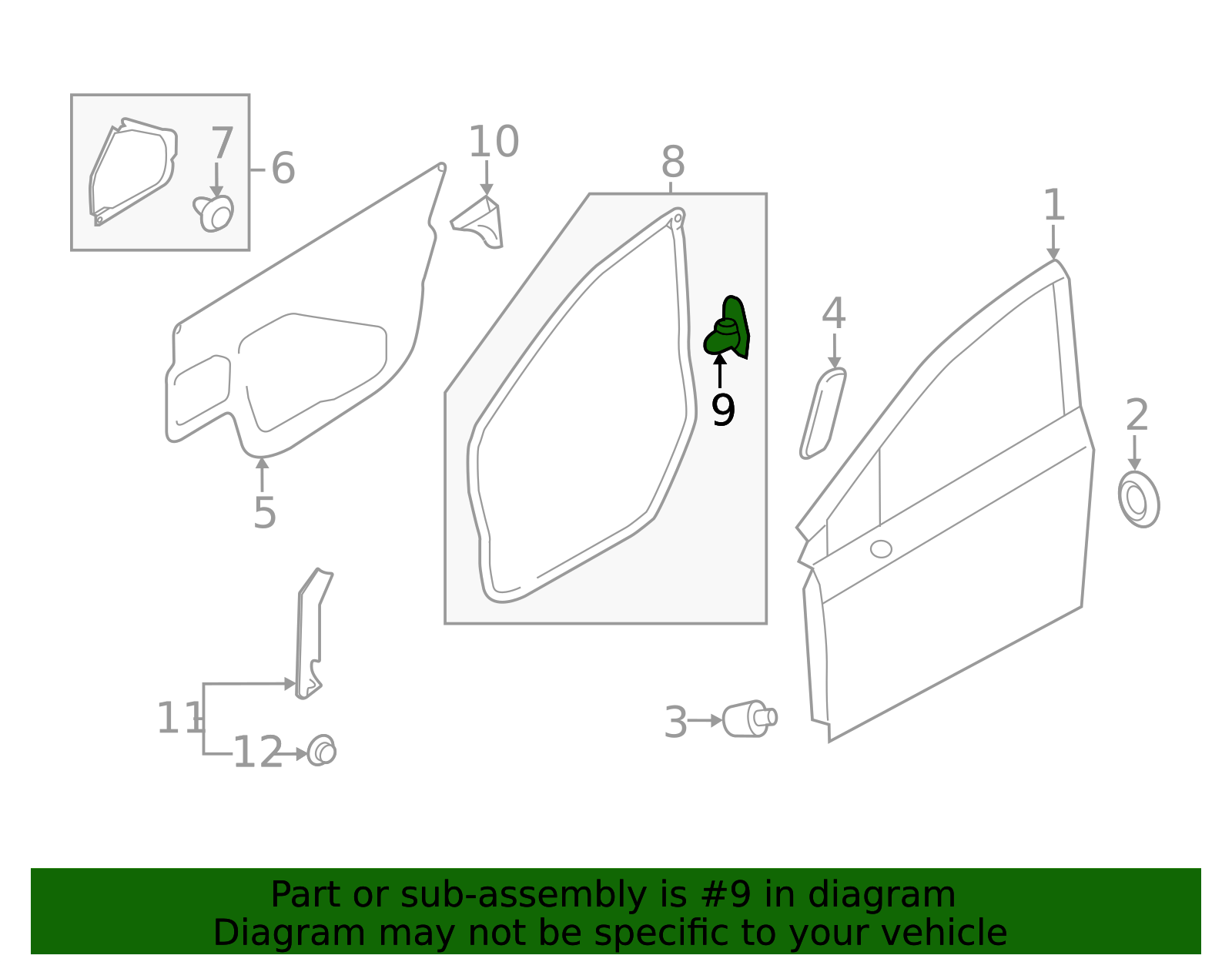 2018-2025 Subaru Door Weather-Strip Clip 909130233 | Subaru Parts Store