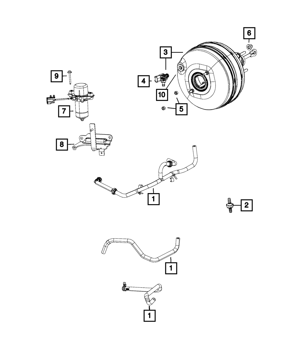 4581637af - Mopar Brake Booster Vacuum Hose 2014-2015 Ram 1500 ...