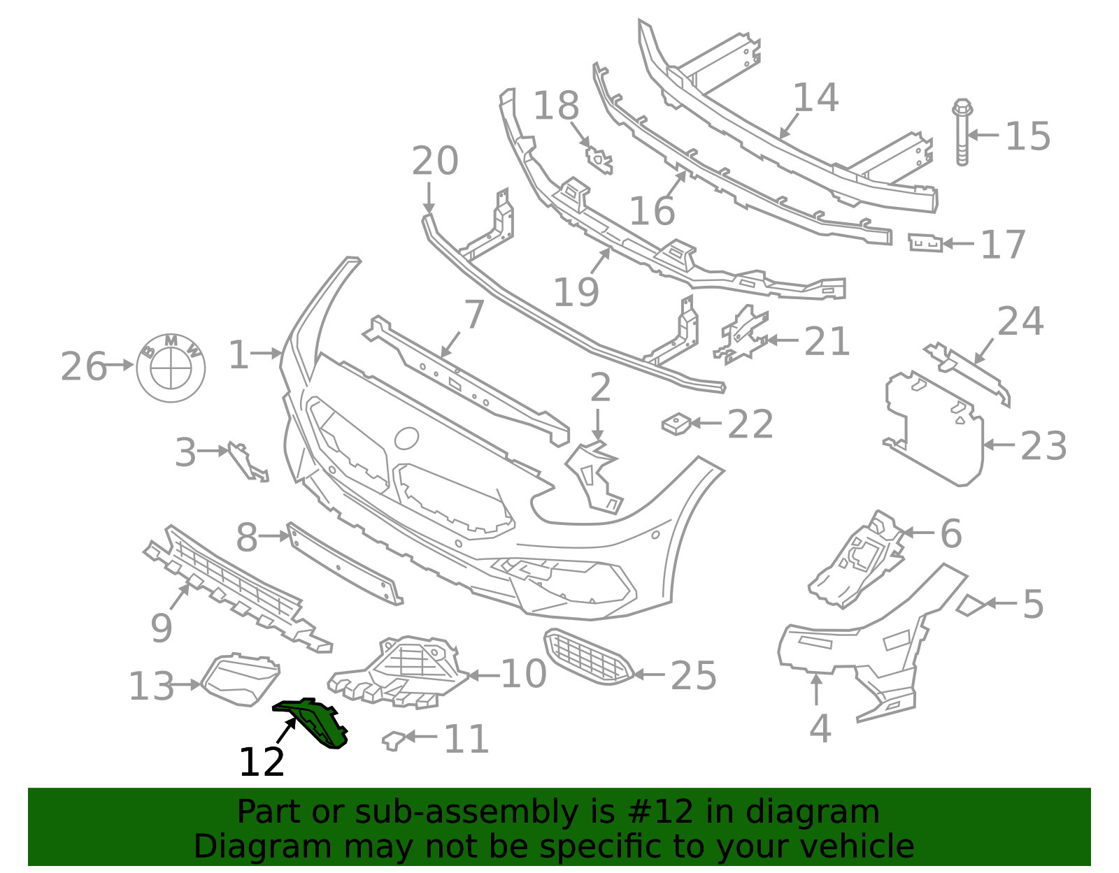 Genuine BMW 51-11-8-093-093 | Gloss Black Trim On Grille Side - Left ...