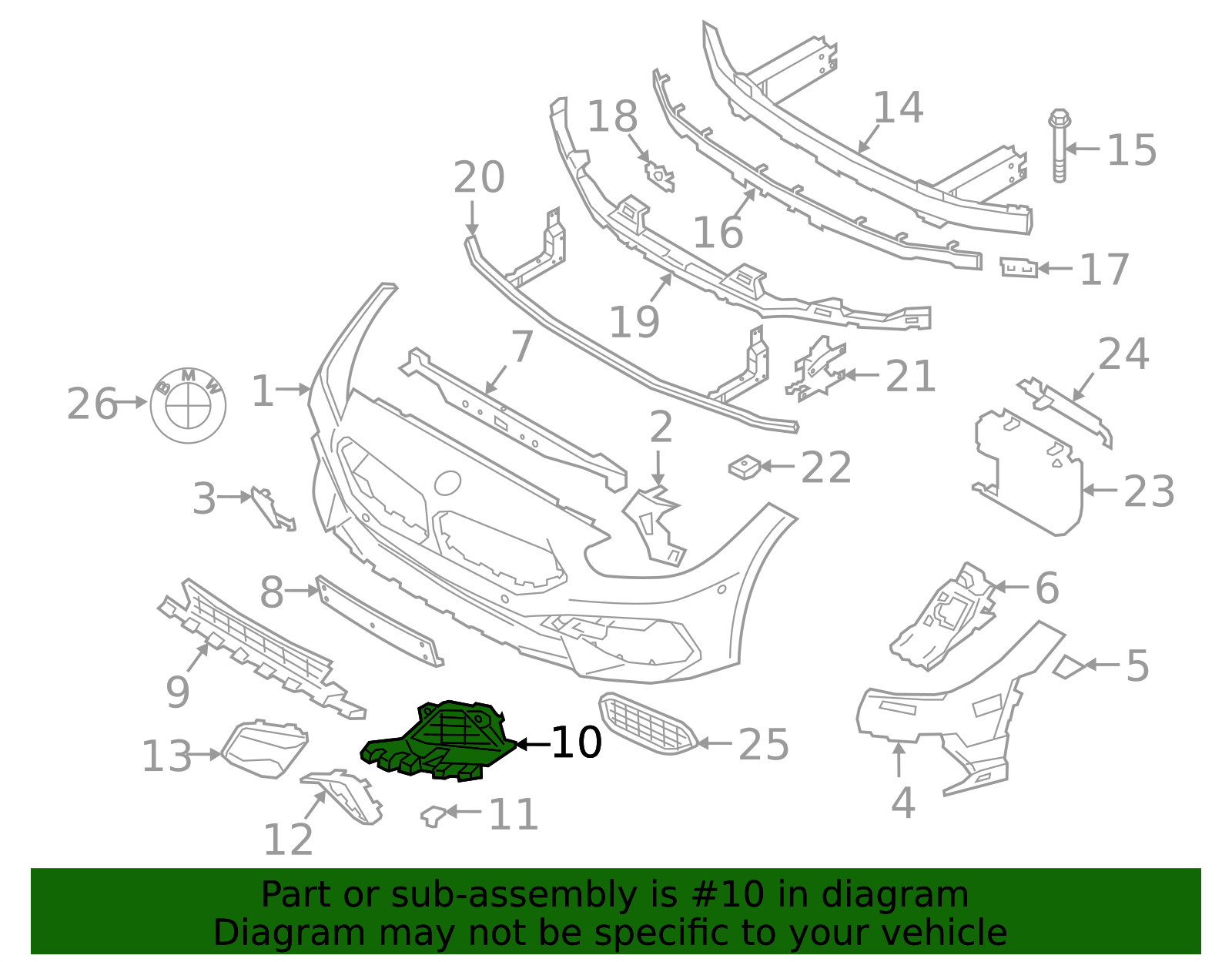 Genuine BMW 51-11-8-089-718 | Bumper Grille - Right | FREE Shipping on ...