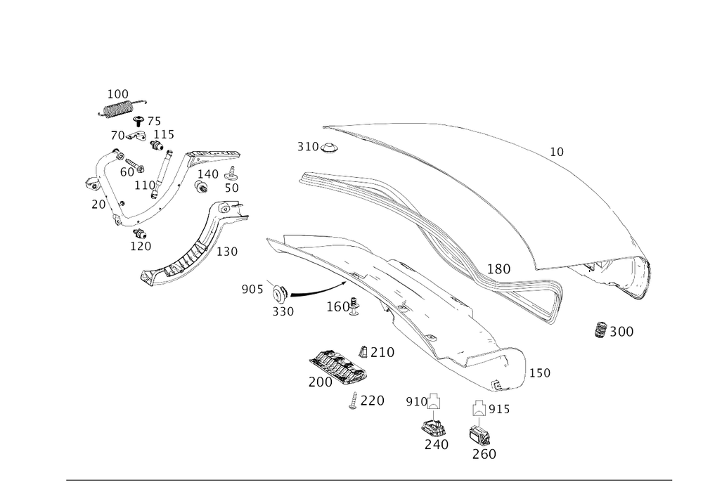 1994-2021 Mercedes-Benz Hinge Bracket 222-750-02-28 | Mercedes-Benz Parts