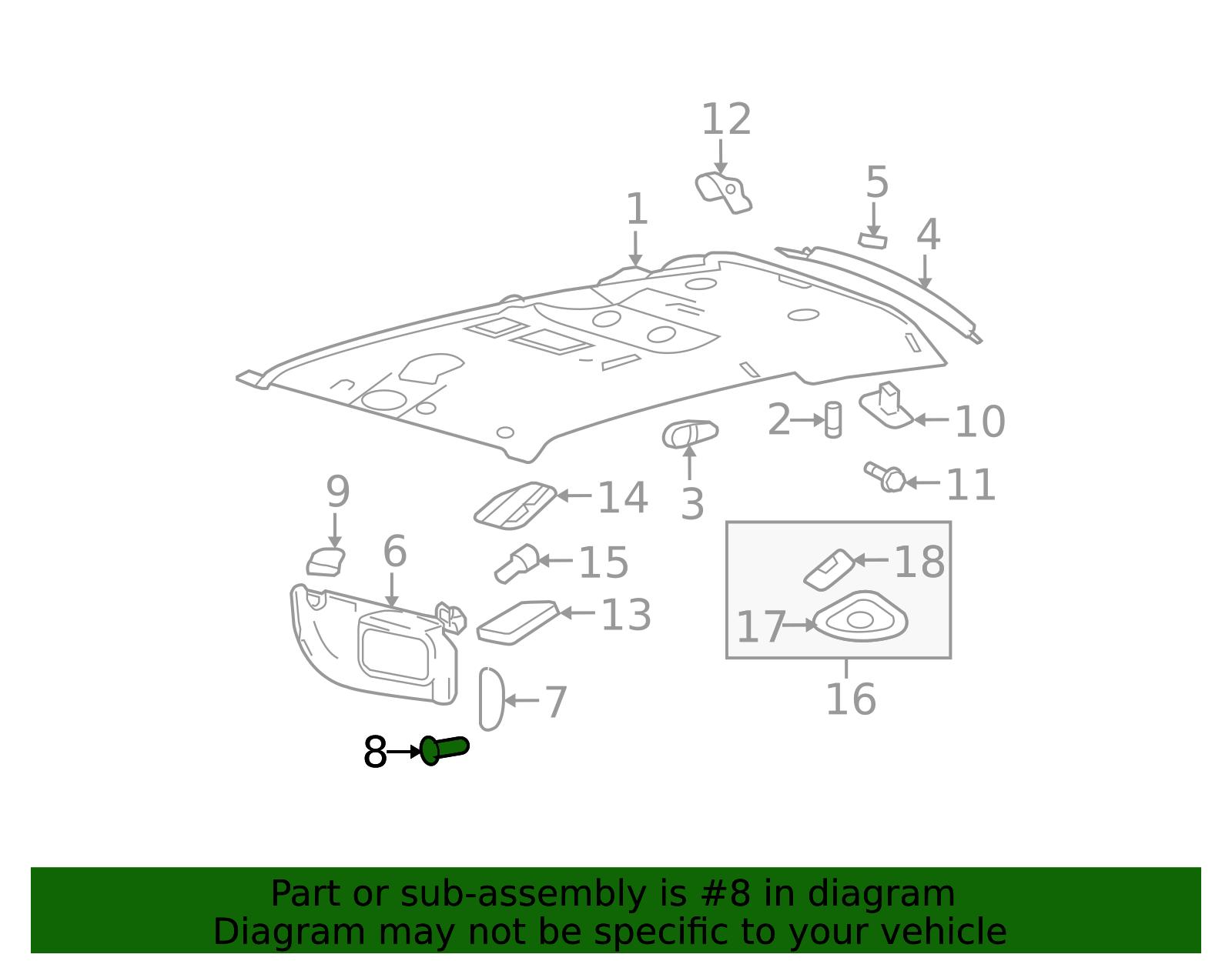 2006-2008 Mercury Mountaineer Visor Lamp Bulb 5C3Z13466AA | TascaParts.com