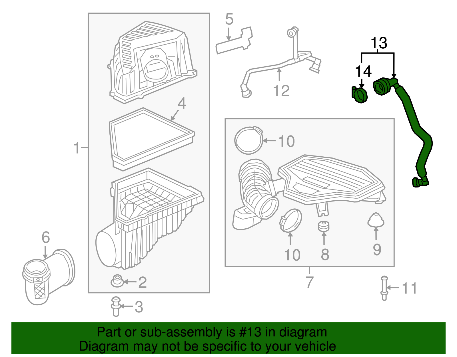12701601 - 2017-2024 GM - Positive Crankcase Ventilation Tube ...