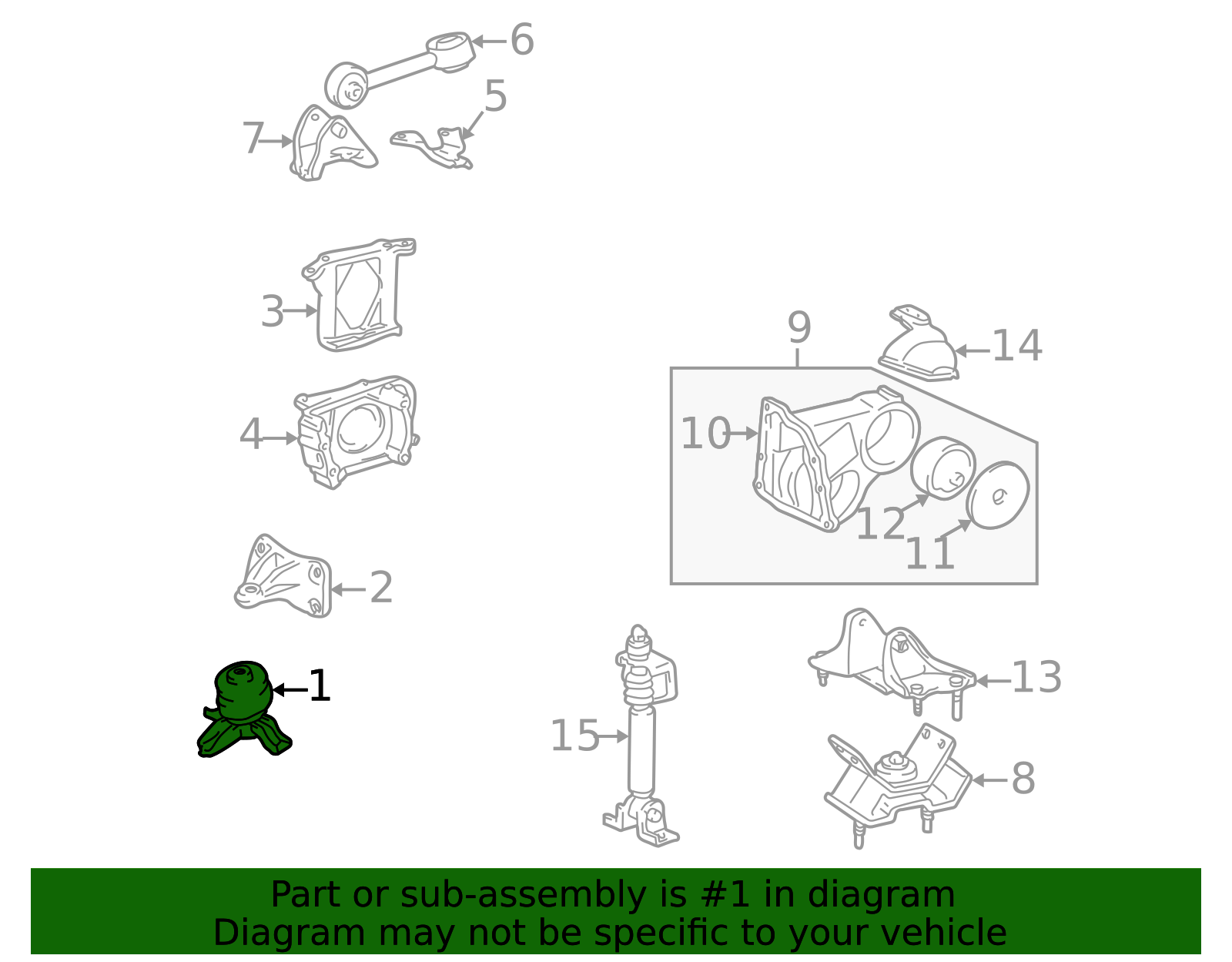 1997-2003 Toyota Mount 12361-20040 | Toyota Parts Center