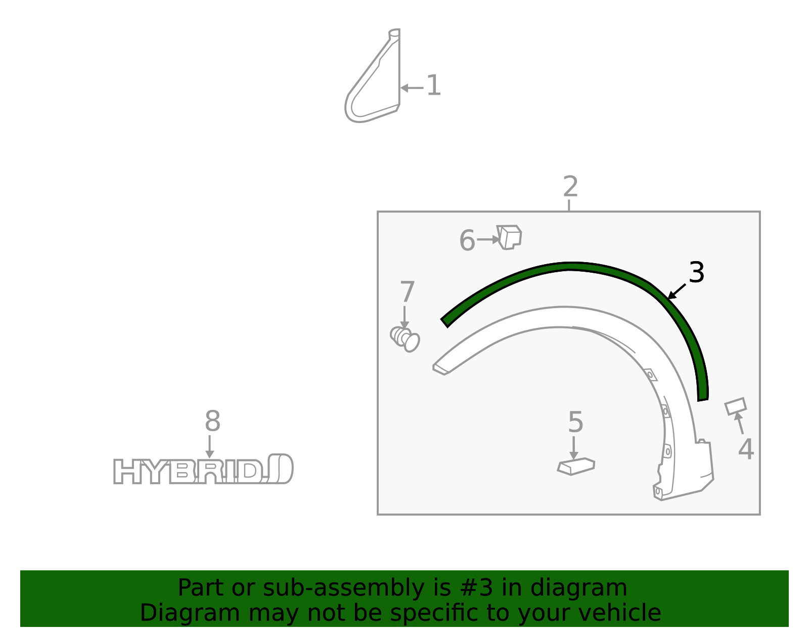 2016-2018 Toyota RAV4 Wheel Opening Molding Pad 53853-0R020 | OEM Parts ...