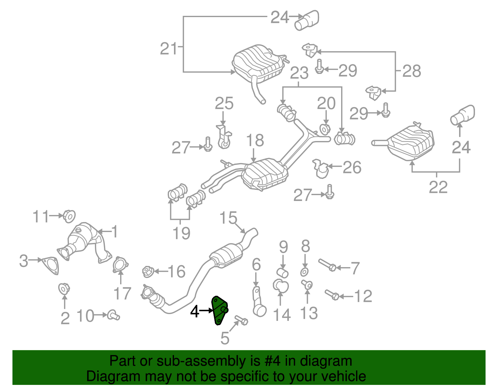 4G0-253-144-B - Exhaust System Hanger Bracket 2012-2019 Audi | Audi OEM ...