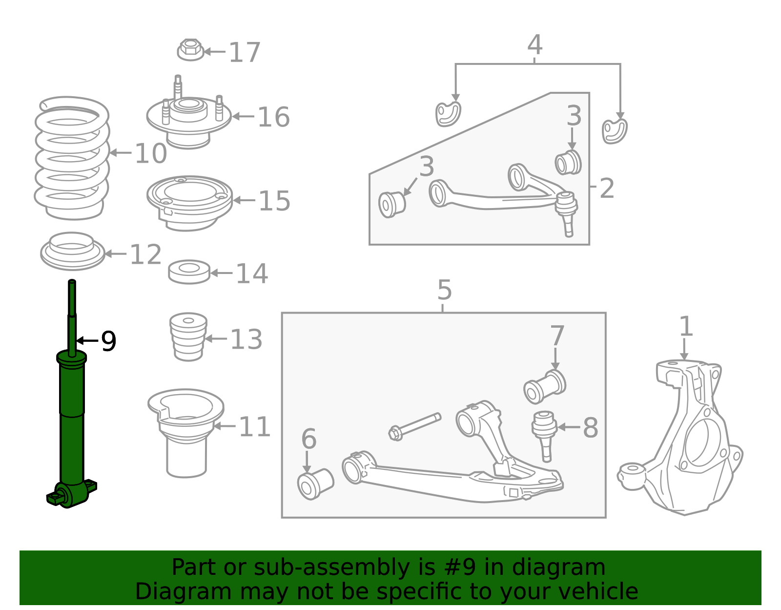 2014-2018 GM Premium Monotube Front Shock Absorber 23130122 GM ...