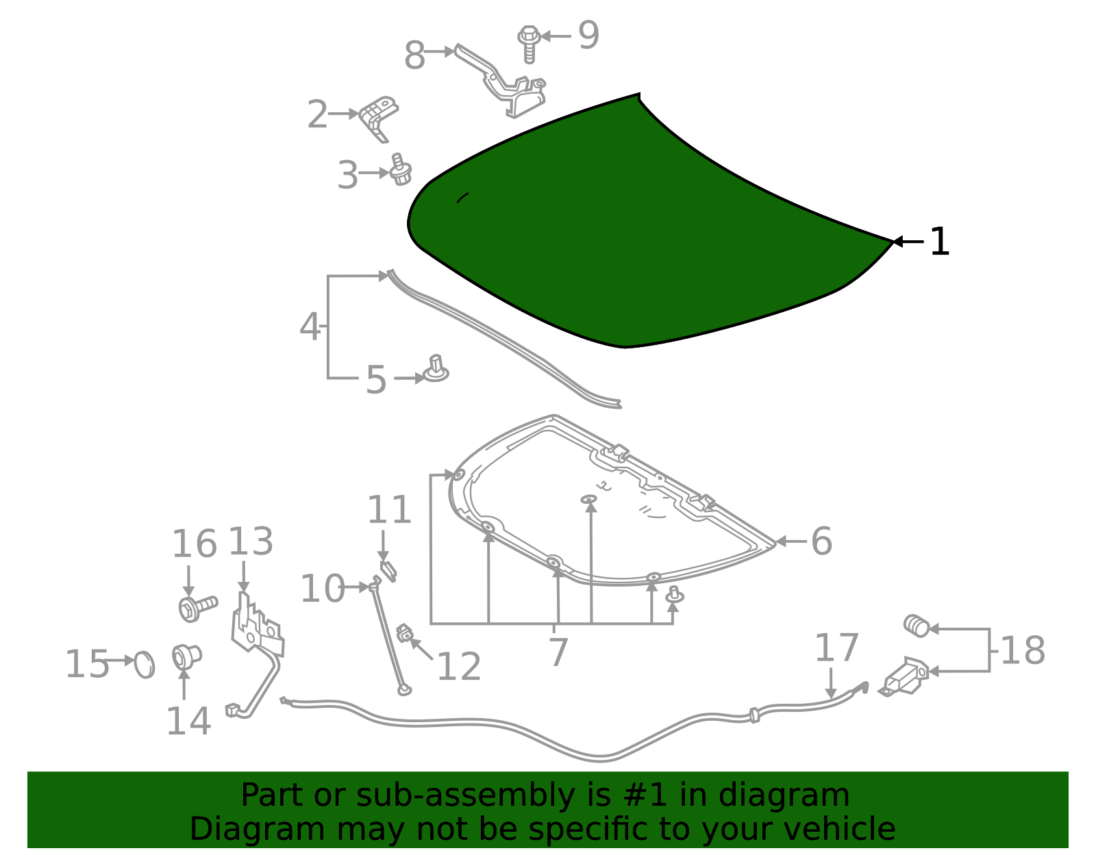 2020-2025 Toyota Highlander Hood Panel 53301-0E170 | Parts Reliable ...