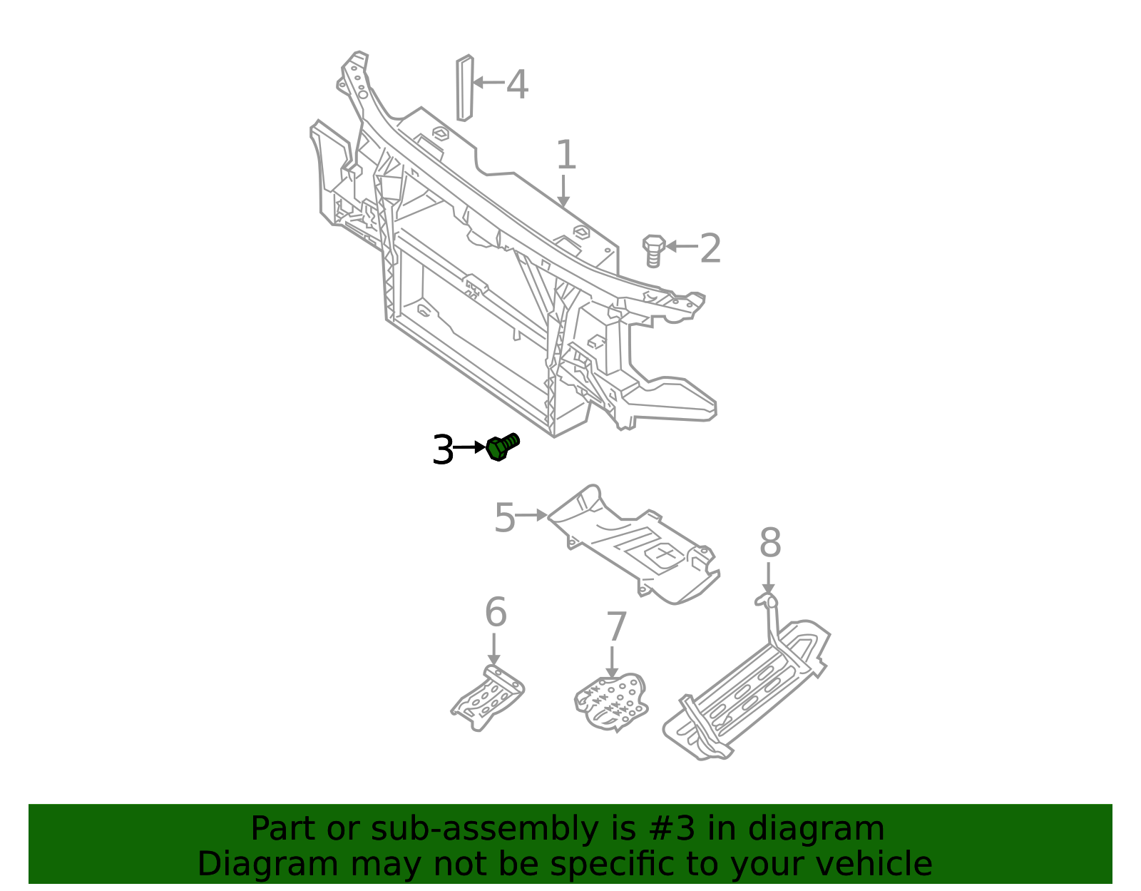 2004-2015 Nissan Radiator Support Screw 01121-0057U | QuirkParts