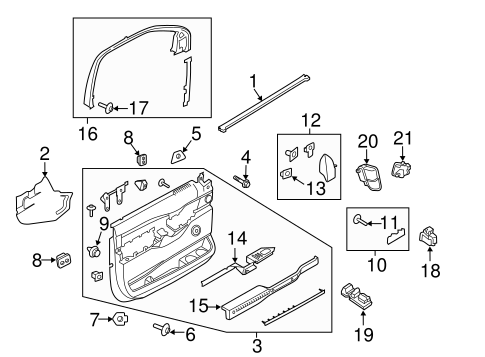 Interior Trim - Front Door for 2021 Ford Expedition | TascaParts.com
