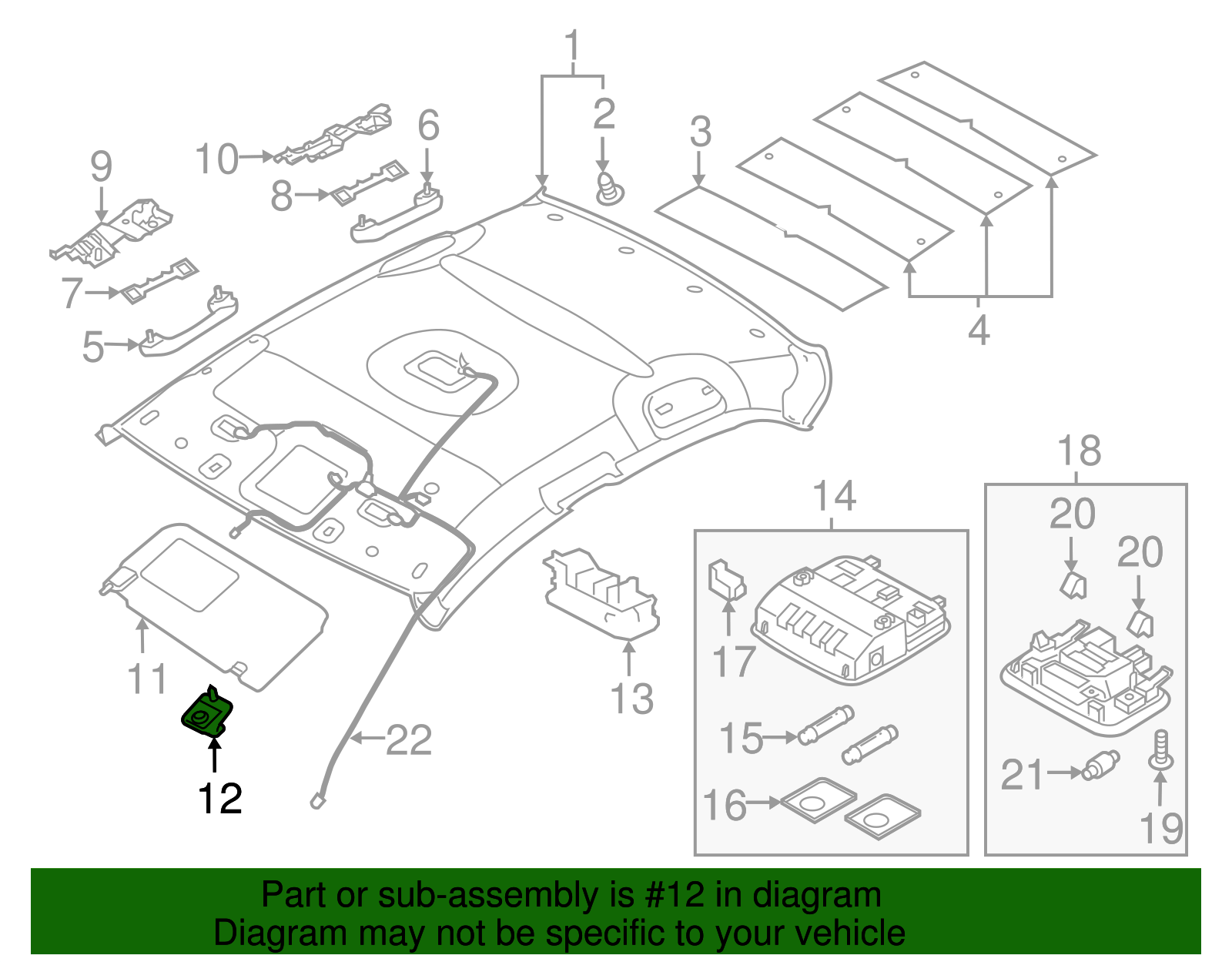 2015-2022 Hyundai Sun-Visor Retainer 85235-B1000-TTX | OEM Parts Online