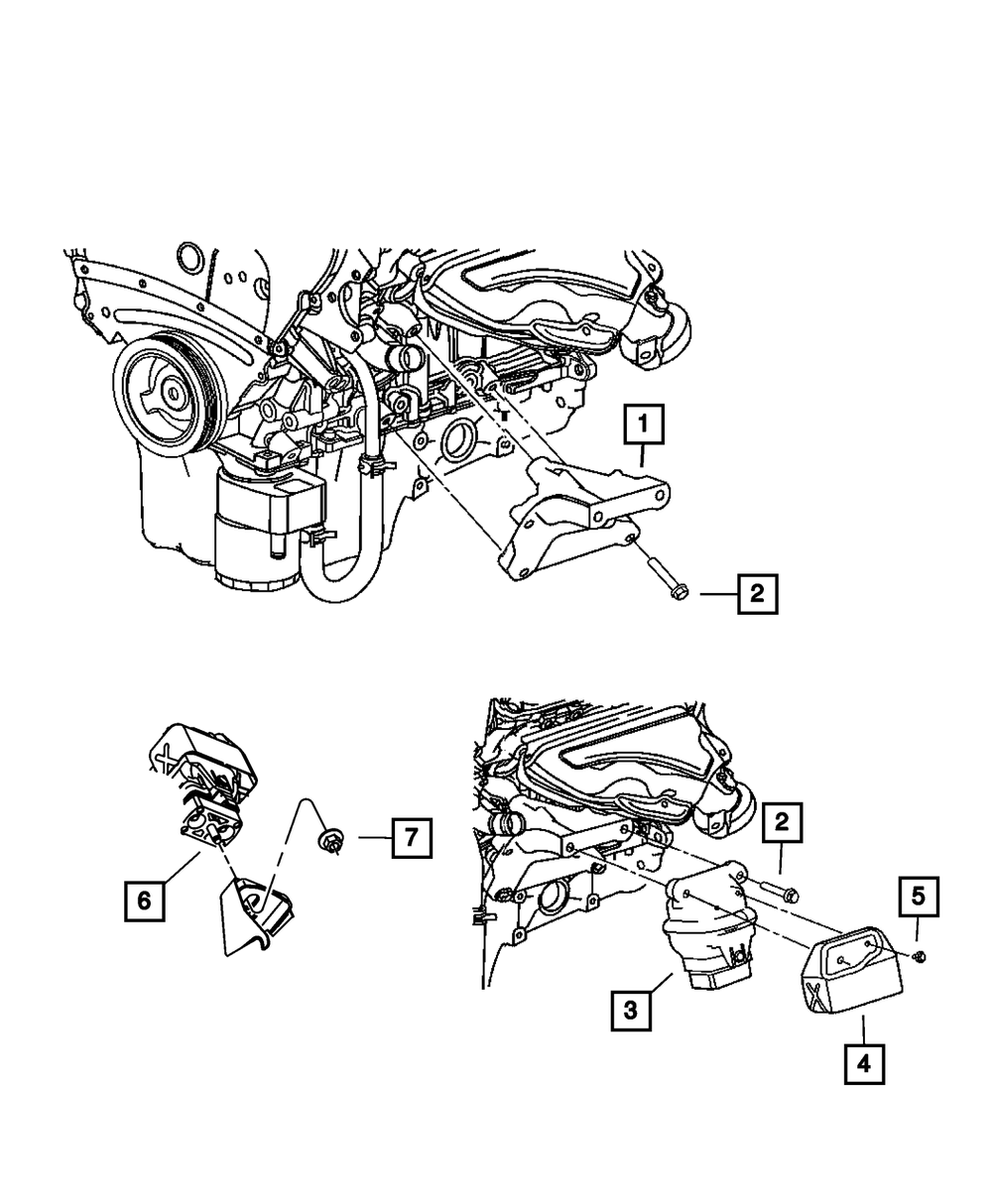 Engine Mount Bracket, Left for 2005-2010 Mopar | OEM Mopar 4578051AC ...