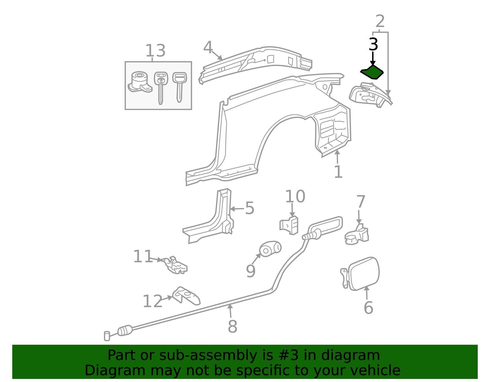 2004-2008 Toyota Solara Trough Bracket 58385-AA030 | MotorMotor