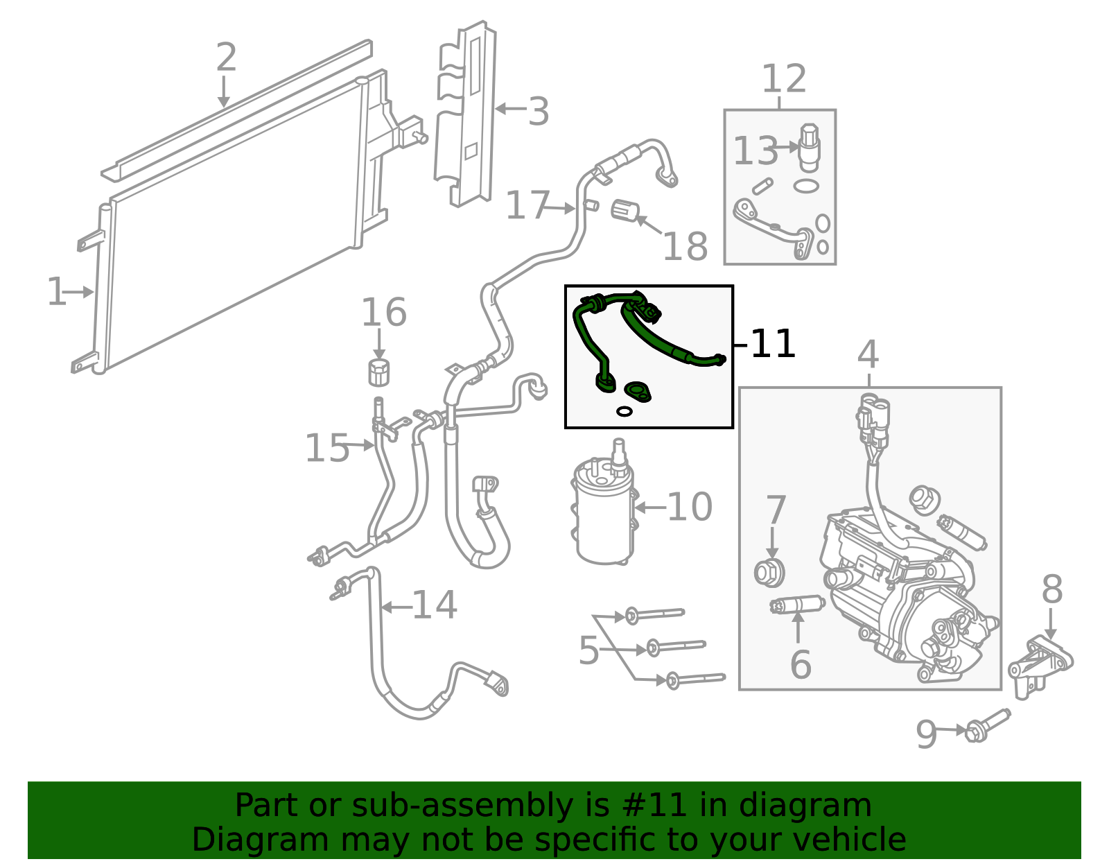 AM6Z-19835-A - Liquid Hose 2010-2012 Ford | Find Vintage Parts