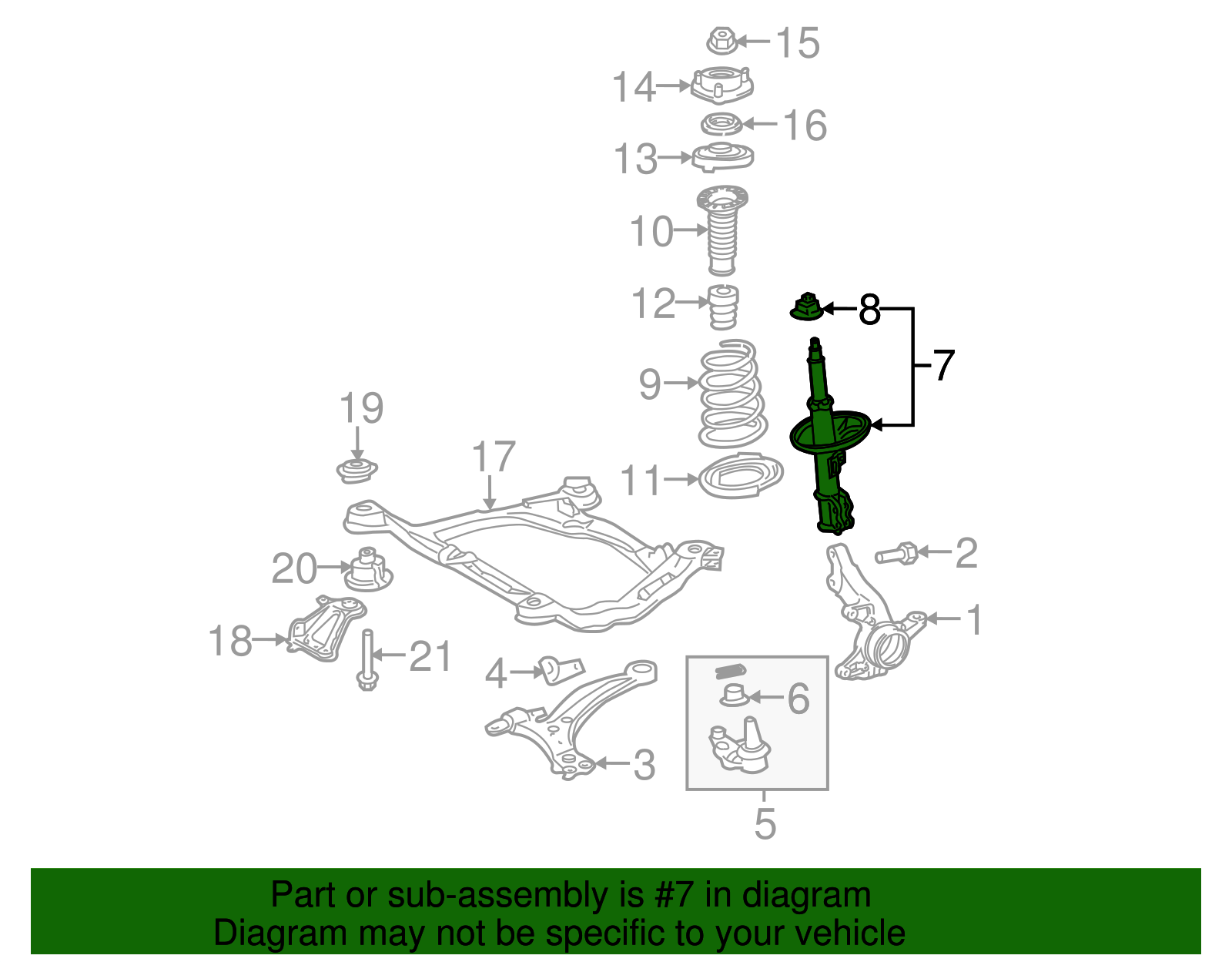 2011-2014 Toyota Sienna Suspension Strut (Left, Front) 48520-09S70 ...