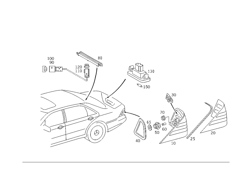 2000-2006 Mercedes-Benz Tail Lamp 220-820-01-64 | Mercedes-Benz Parts