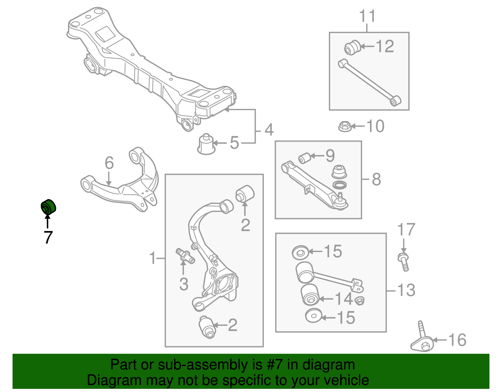 55130-3F000 - Upper Control Arm Bushing 2004-2006 Kia Amanti | Kia ...