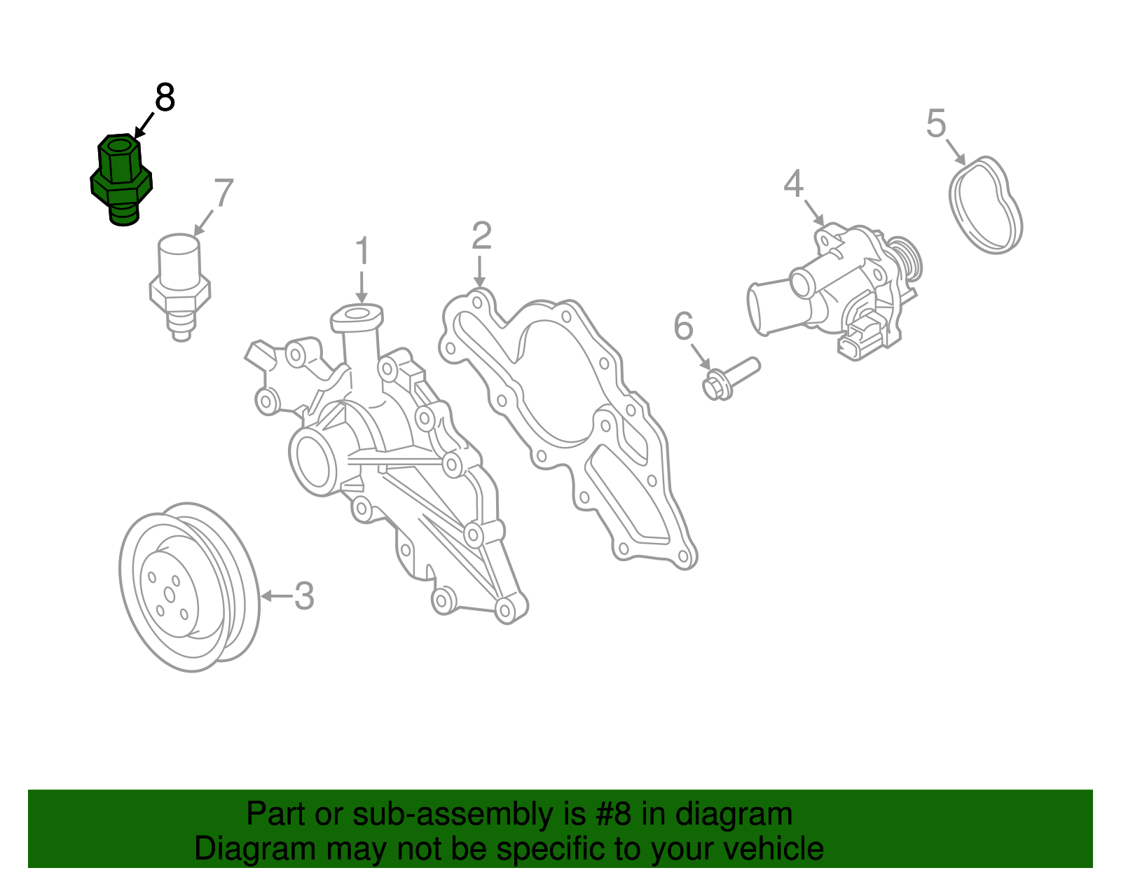1996-2011 Ford | Temp Sending Unit | F7DZ-10884-AA | Walls' Ford Parts