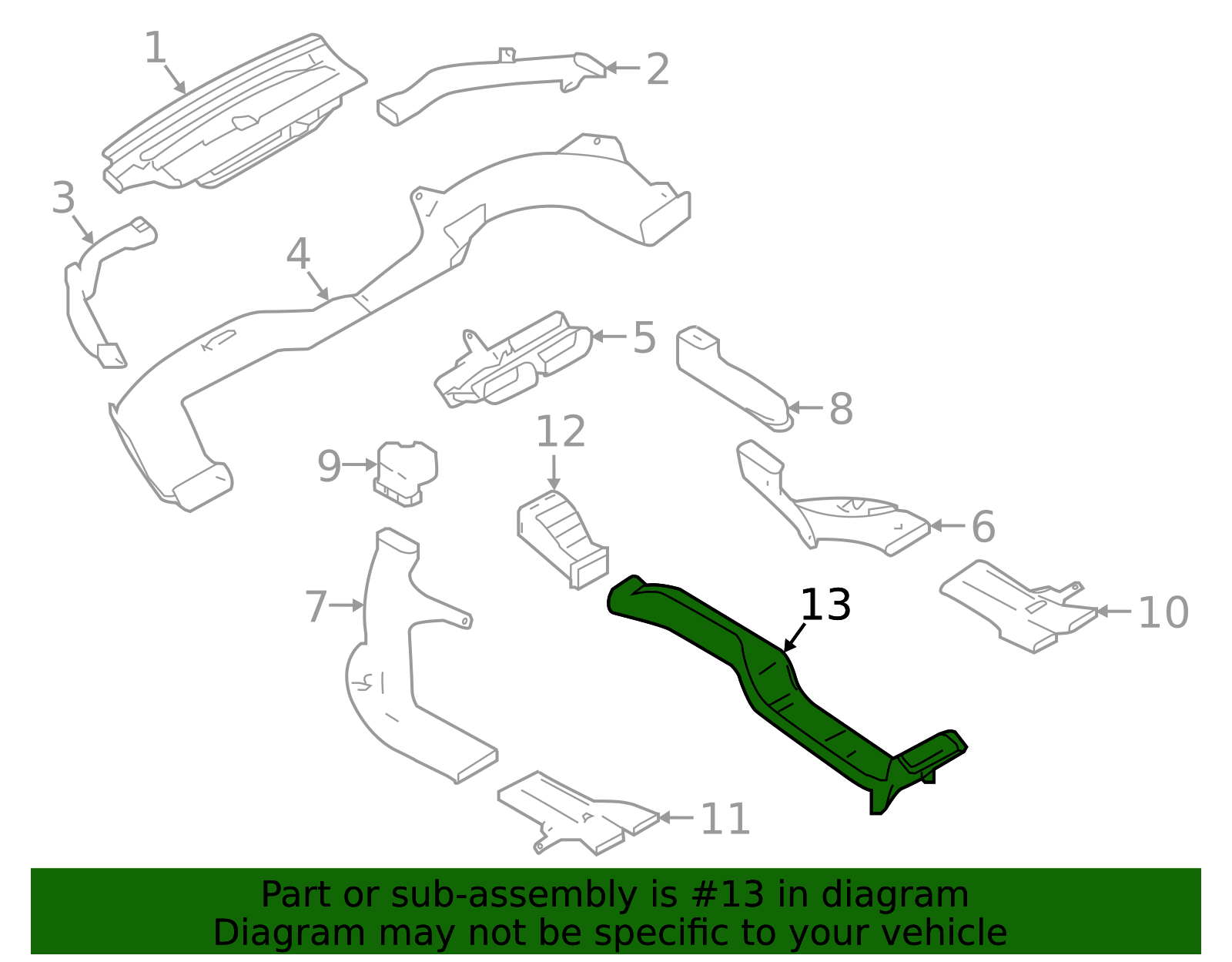 2019-2025 Nissan Altima Center Duct 27931-6CA0A | Bill Kay Nissan Parts