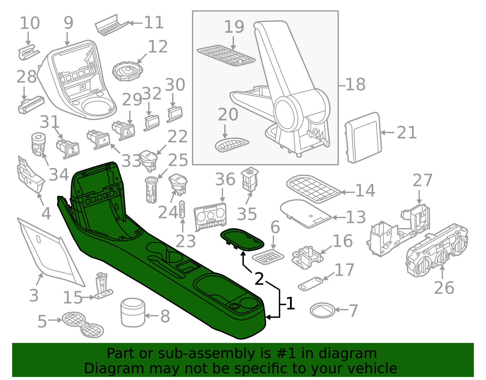Center Console - Restore OEM Interior Design 5C3-863-241-B-82V ...