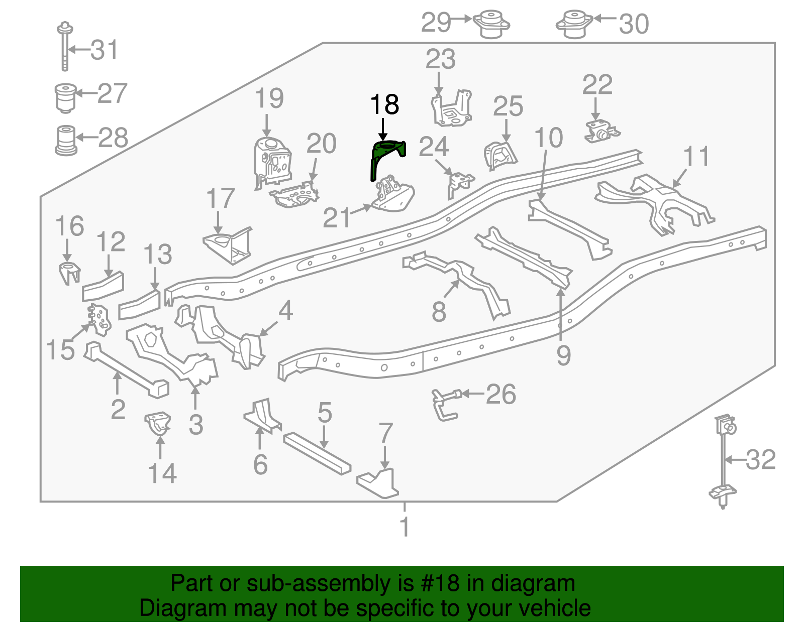 2007-2021 Toyota Tundra Cab Mount Bracket 51705-0C020 | Toyota Parts Center