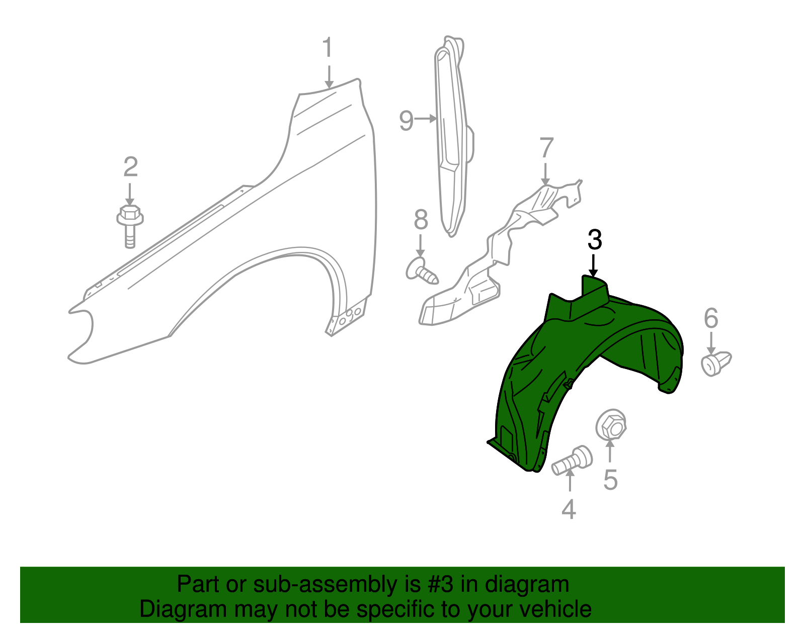 2007-2016 Volvo Fender Liner - Passenger Side (RH) 31294807 ...