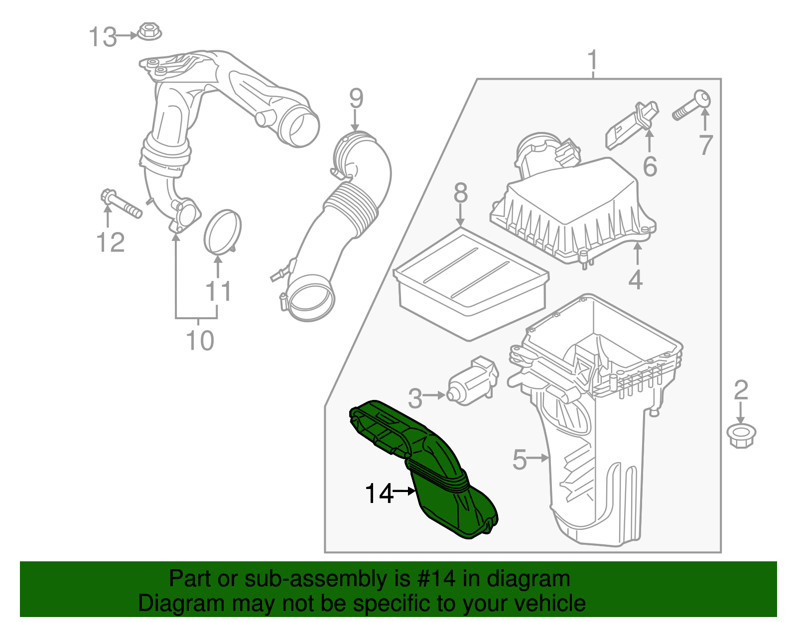 2014-2019 Ford Fiesta Engine Air Intake Hose CN1Z-9C675-A | Ford OEM ...