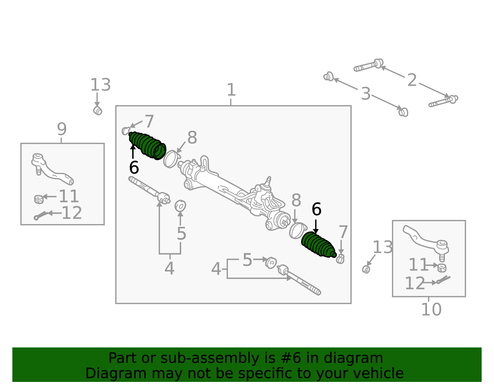2001-2003 Toyota Highlander Tie Rod Boot 45535-48010 | MotorMotor