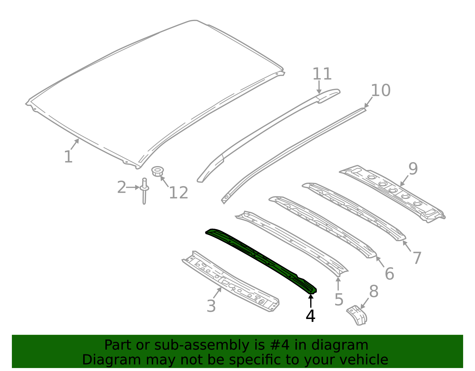 73242-6MA0A - Roof Bow 2017-2023 Nissan | Official Nissan Parts Store