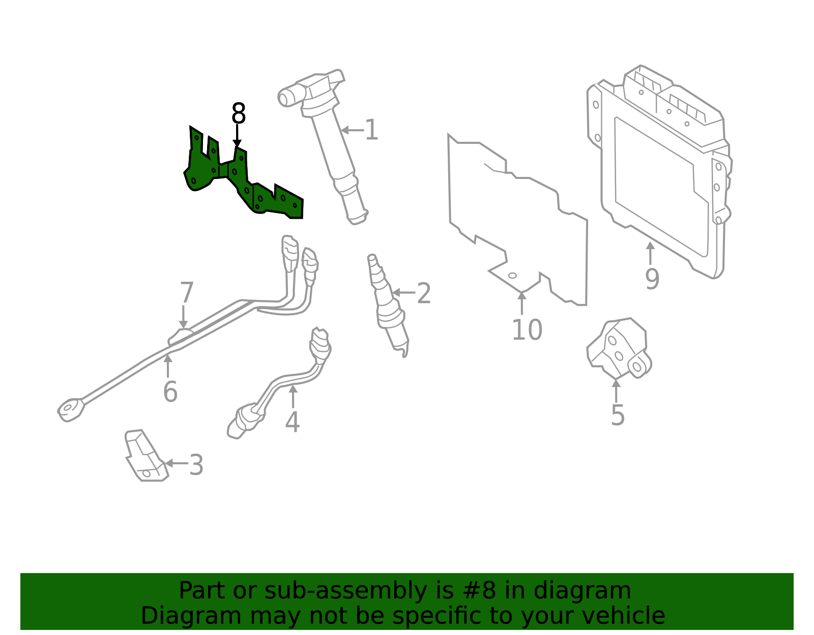 2015-2017 Kia K900 Knock Sensor Bracket - Passenger Side (RH) 94760 ...