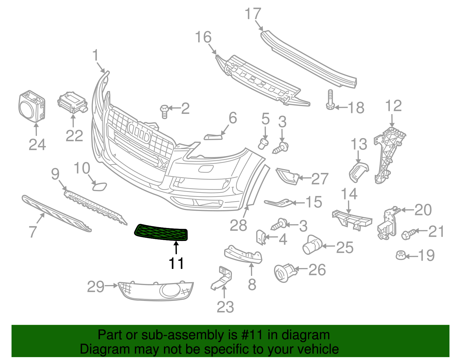 4L0-807-698-B-01C - Outer Grille 2010-2015 Audi Q7 | Audi OEM Parts Guy