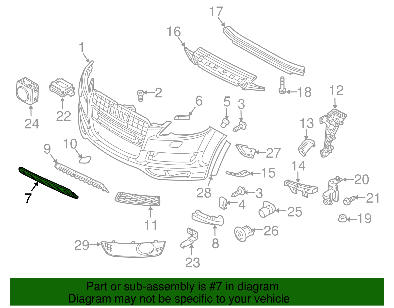 2010-2015 Audi Q7 Spoiler 4L0-807-110-1RR | Audi USA Parts